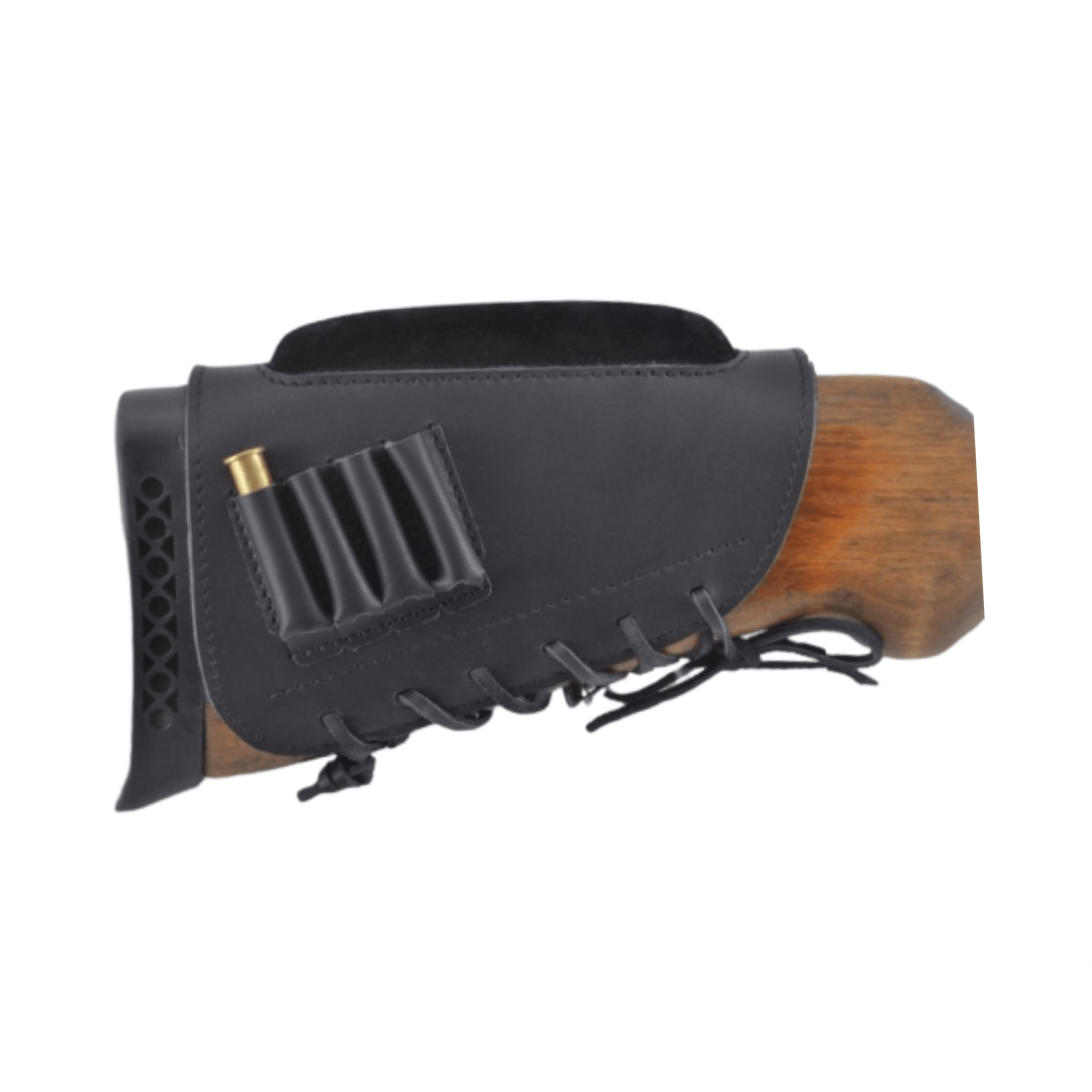 Black Leather Hunting Buttstock for Rifled Weapons - Hunter Ammunition ...